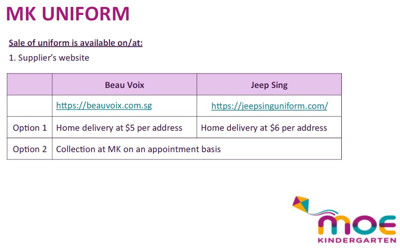 MK Uniform Information
